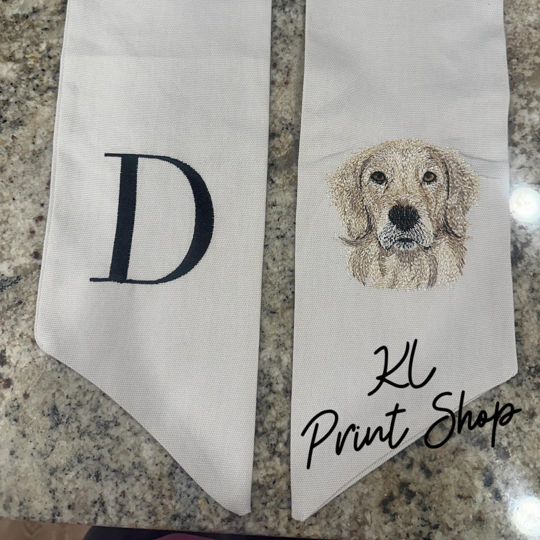 Monogrammed Golden Retriever Wreath Sash, Embroidered Sash, Golden ...