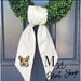 Monogrammed Santa Wreath Sash, Embroidered Christmas Wreath Sash, Santa ...