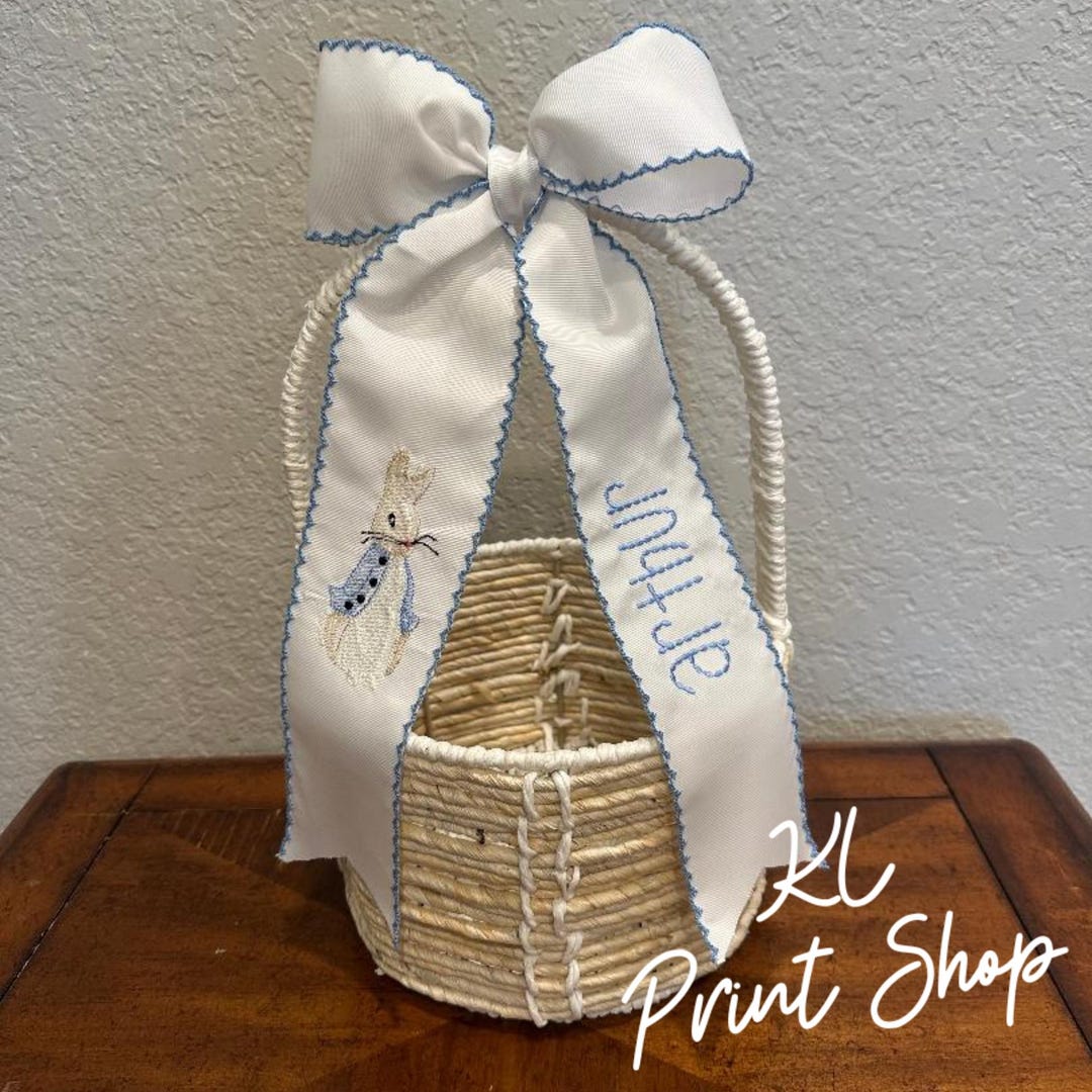 Monogrammed Sash, Easter Sash, Easter Basket Sash, Easter Bow, Easter ...
