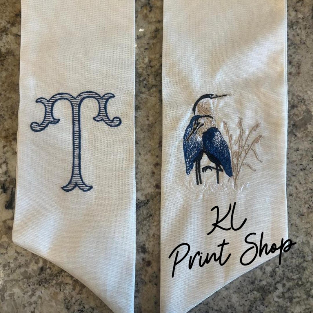 Monogrammed Sash, Wreath Sash, Beach Sash, Sash for Door, Crane Wreath ...
