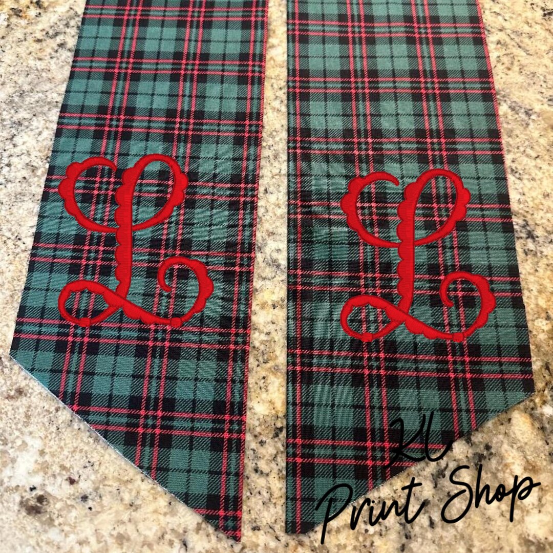Monogrammed Christmas Wreath Sash, Embroidered Sash, Sash for Door ...