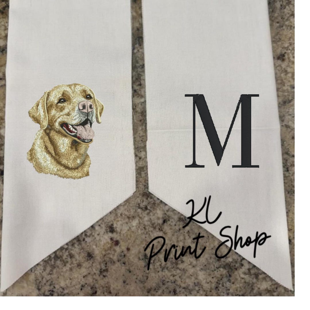 Monogrammed Lab Wreath Sash, Embroidered Sash, Personalized Sash, Sash ...
