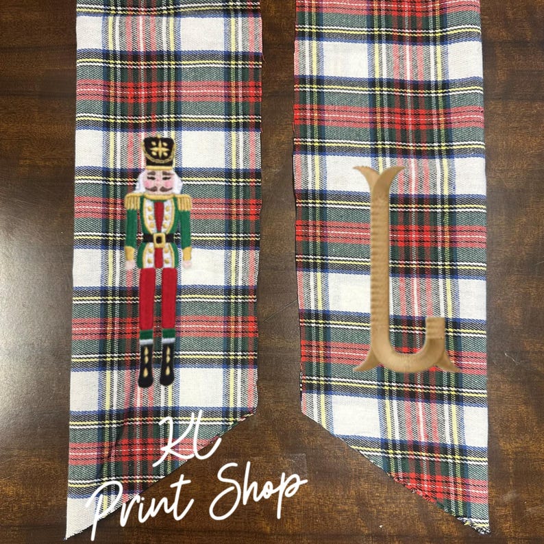 Monogrammed Sash, Christmas Sash, Plaid Christmas Sash, Nutcracker Sash ...