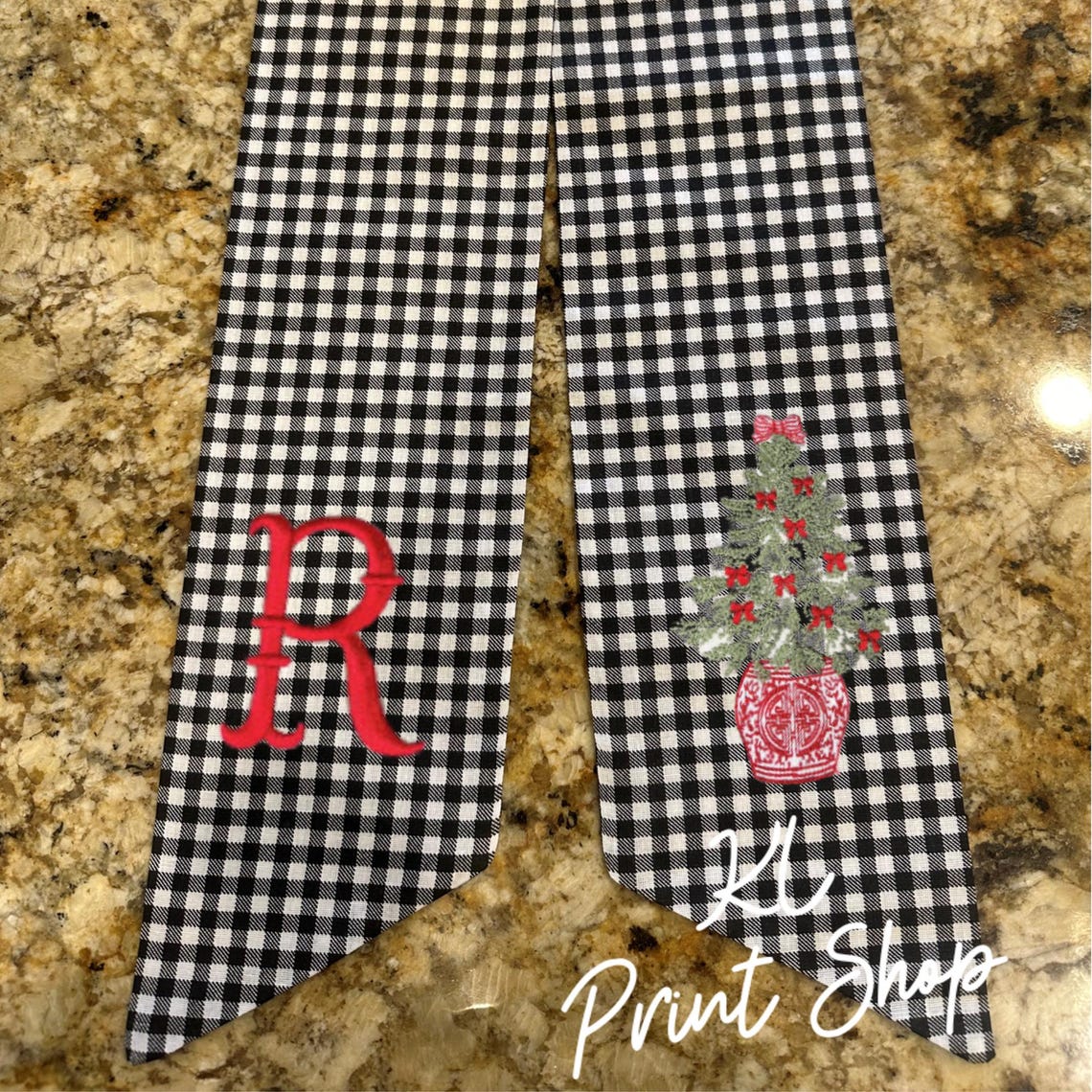 Monogrammed Christmas Wreath Sash, Embroidered Sash, Christmas Sash ...