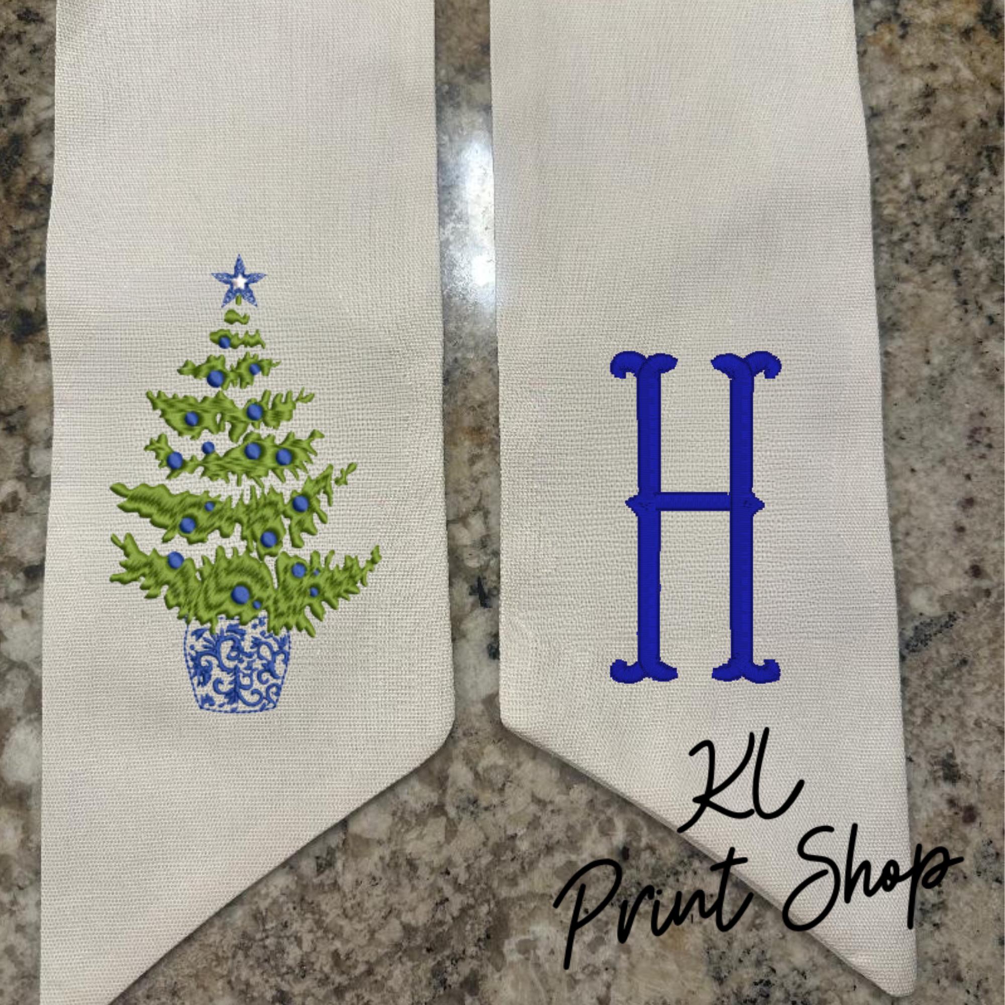Monogrammed Christmas Wreath Sash, Embroidered Sash, Christmas Sash ...