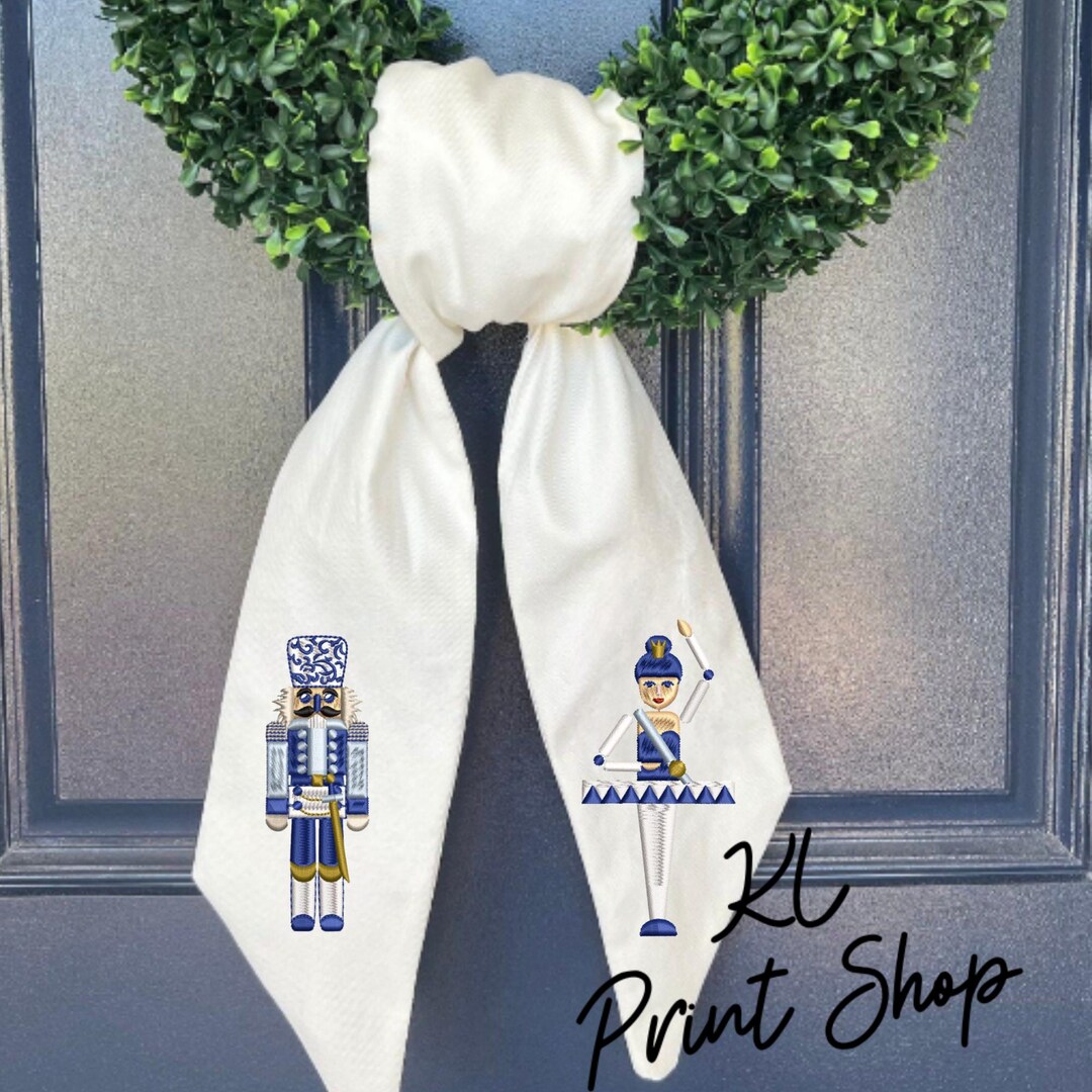 Monogrammed Christmas Wreath Sash, Embroidered Sash, Christmas Sash ...