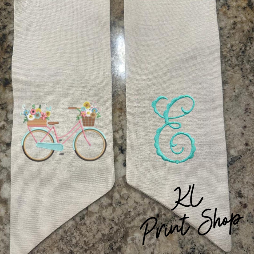 Monogrammed Spring Wreath Sash, Embroidered Sash, Sash for Door ...