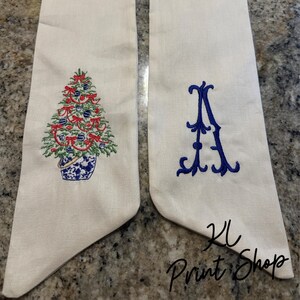 Monogrammed Christmas Tree Wreath Sash, Wreath Sash, Christmas Sash ...