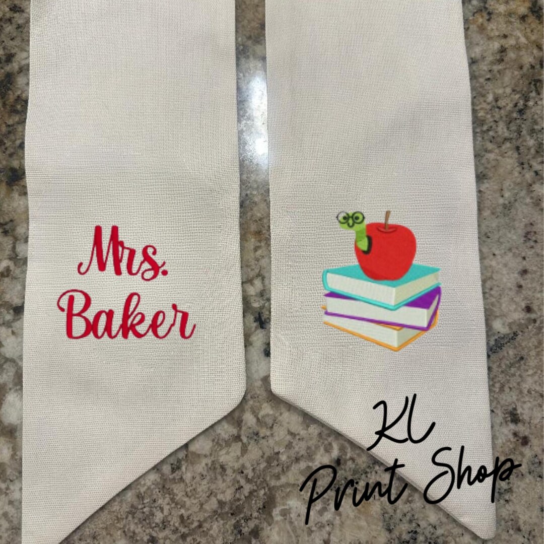 Monogrammed Teacher Wreath Sash, Embroidered Sash, Teacher Sash ...