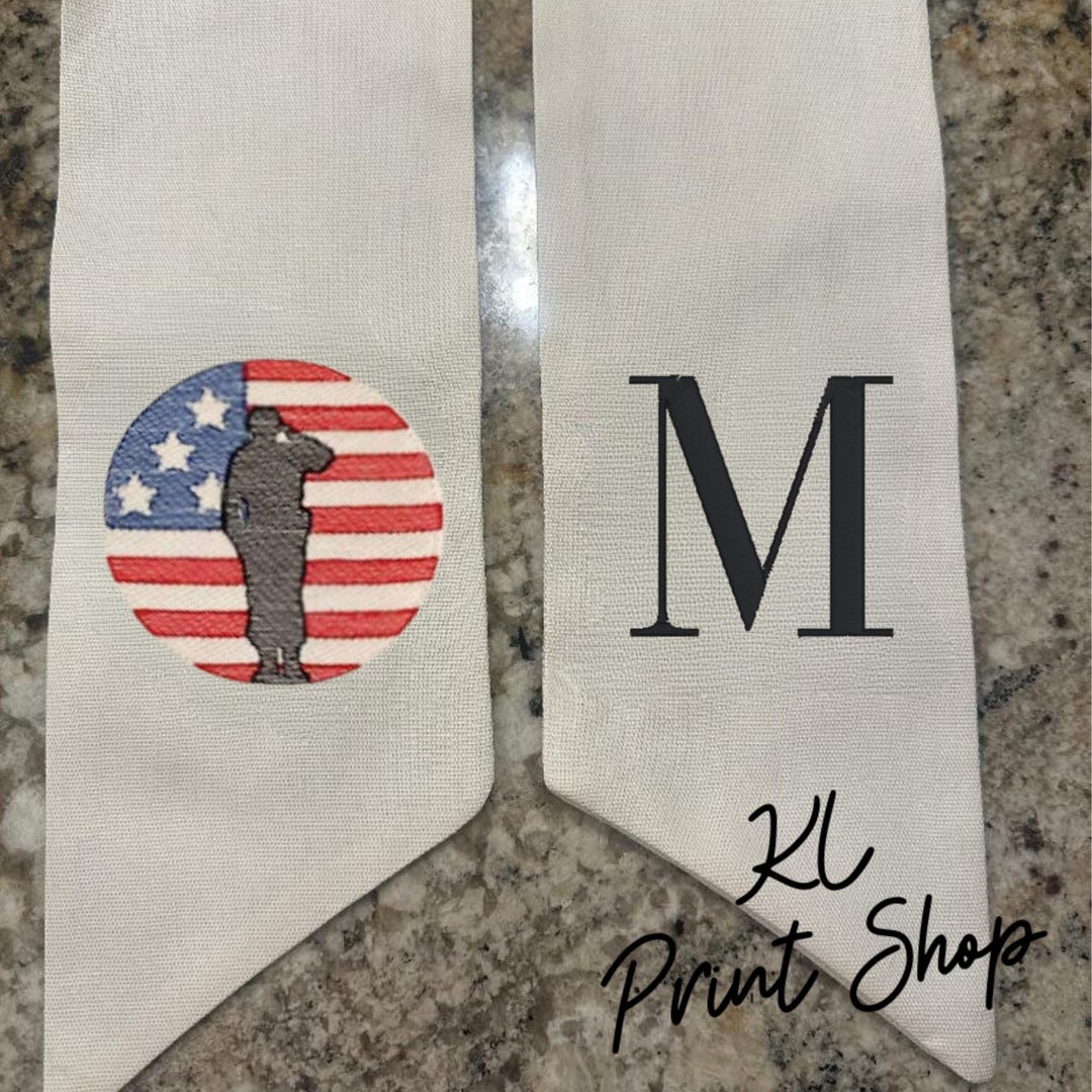 Monogrammed Solider Wreath Sash, America Sash, Memorial Day Sash ...
