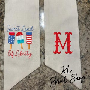 Monogrammed Fourth of July Wreath Sash, Fourth of July Sash, America ...