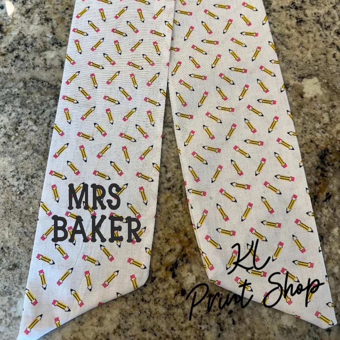 Monogrammed Teacher Wreath Sash, Embroidered Sash, Teacher Sash, Pencil ...