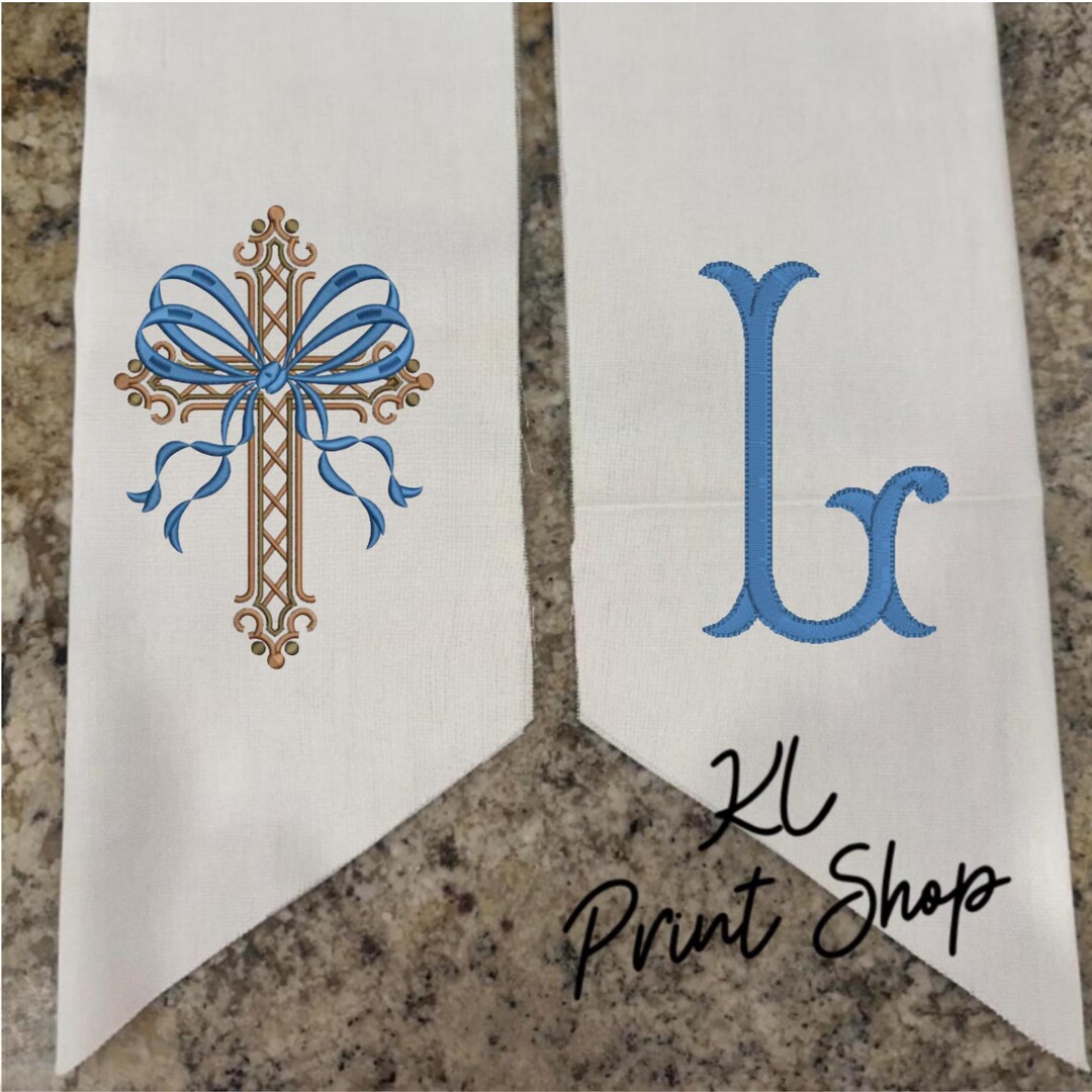 Monogrammed Easter Wreath Sash, Cross Sash, Church Sash, Personalized ...