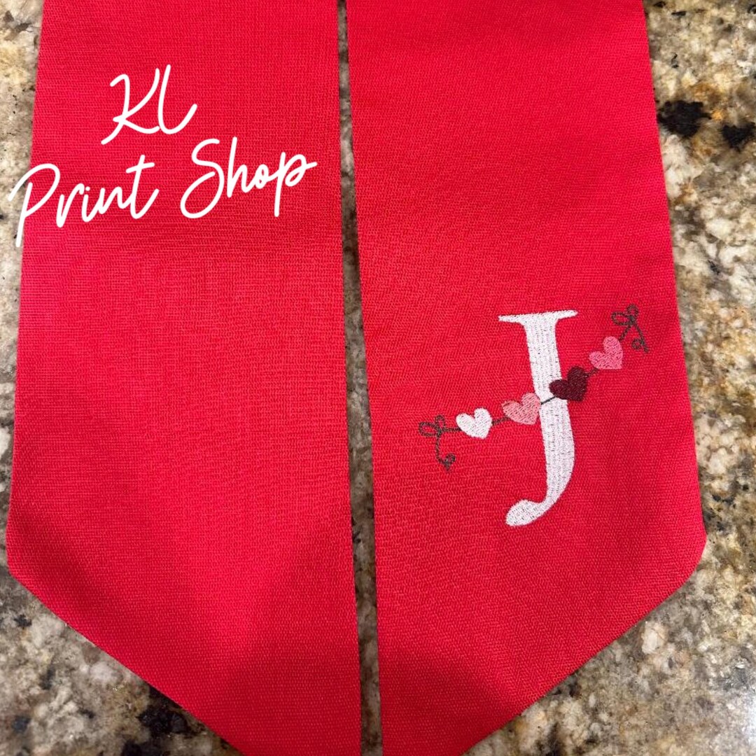 Monogrammed V-day Wreath Sash, Embroidered Sash, Valentines Sash, Sash ...