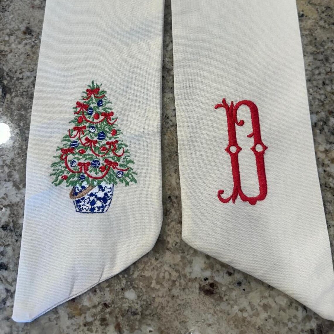 Monogrammed Christmas Tree Wreath Sash, Wreath Sash, Christmas Sash ...