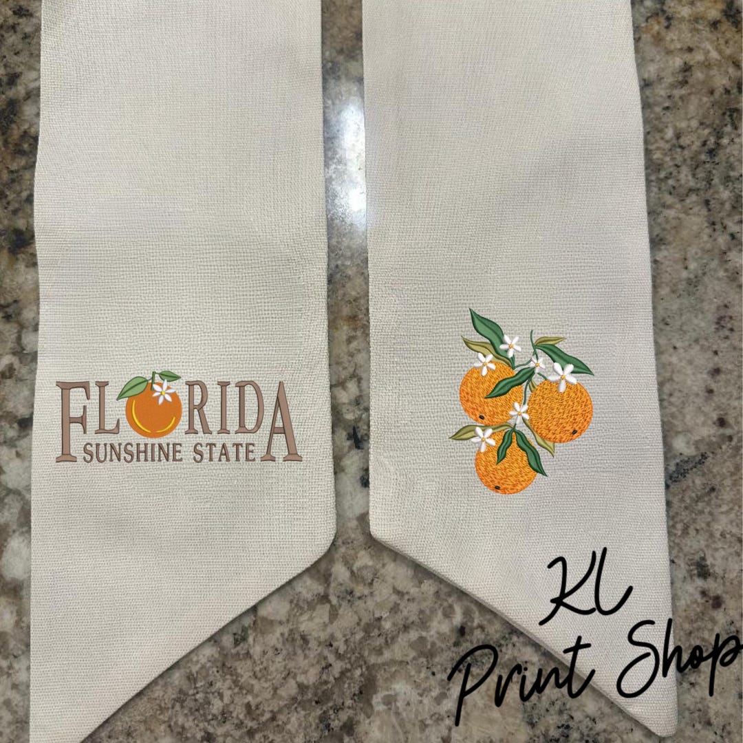 Monogrammed Florida Wreath Sash, Embroidered Sash, Florida Sash ...