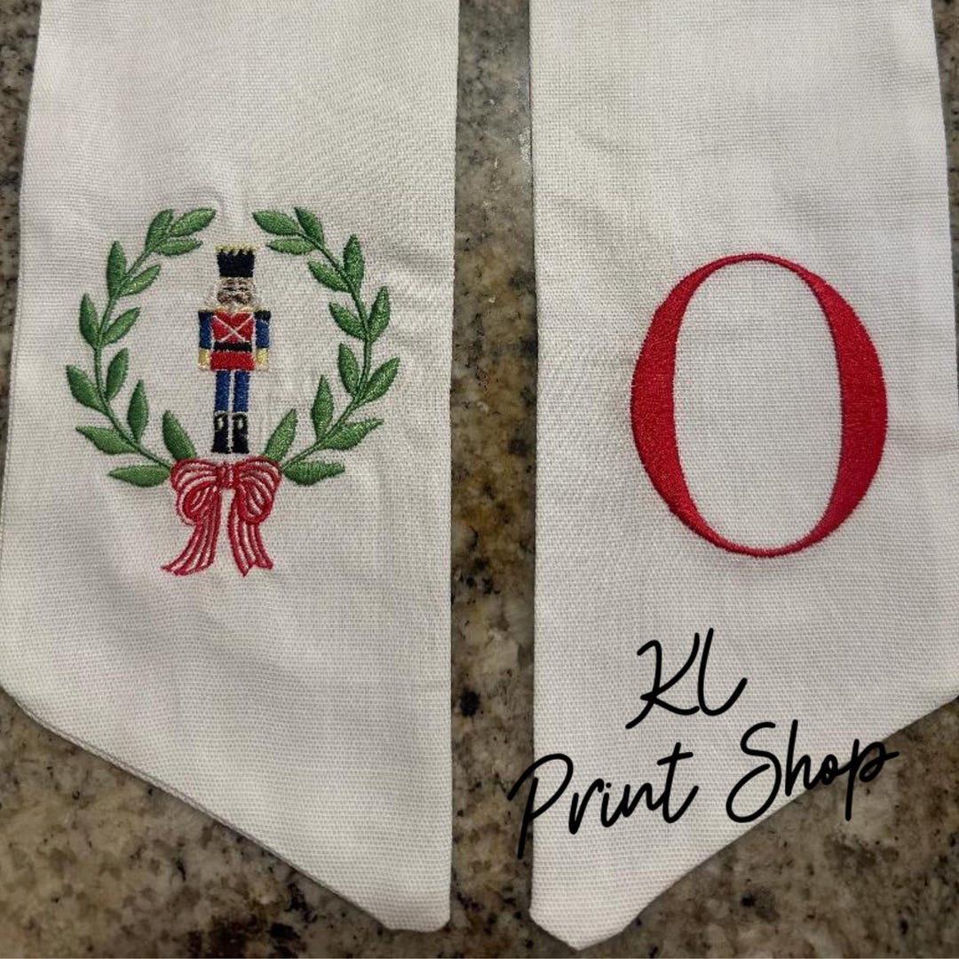 Monogrammed Christmas Wreath Sash, Christmas Sash, Front Door Bow, Sash ...
