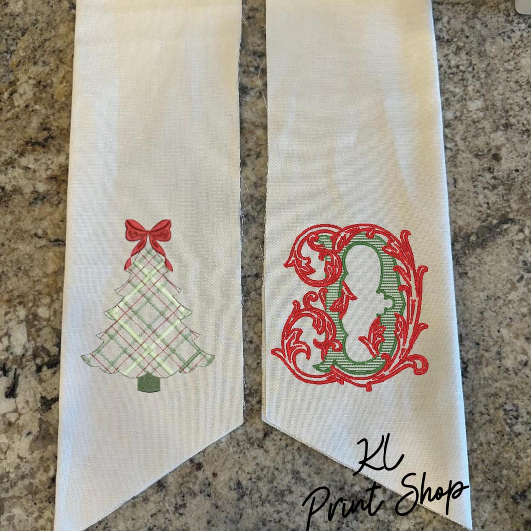 Monogrammed Sash, Christmas Sash, Holiday Wreath Sash, Wreath Sash ...