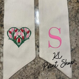 Monogrammed Spring Wreath Sash, Tulip Wreath Sash, Spring Sash, Sash ...