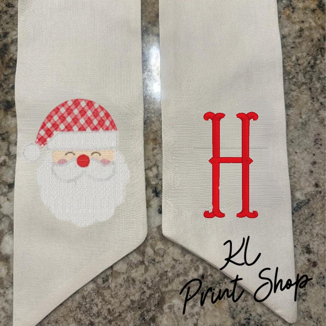 Monogrammed Christmas Wreath Sash, Christmas Gift, Embroidered Sash ...