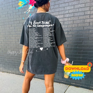 I Love You in 50 Languages SVG PNG Design 3 Colors, I Love You Clipart ...