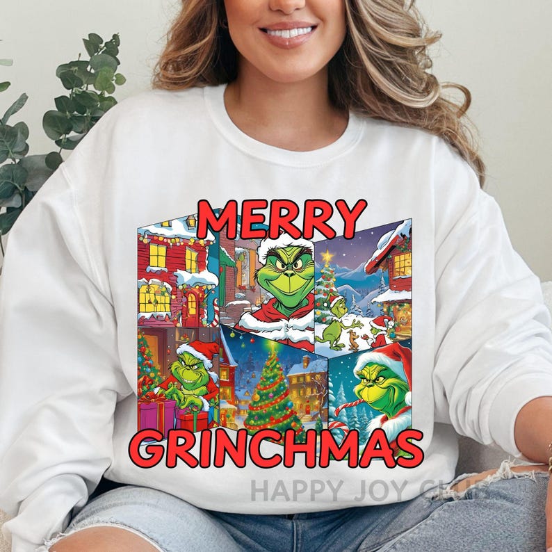 Merry Grinchmas Comic Png, Cartoon Grinch Png, Retro Christmas Png ...