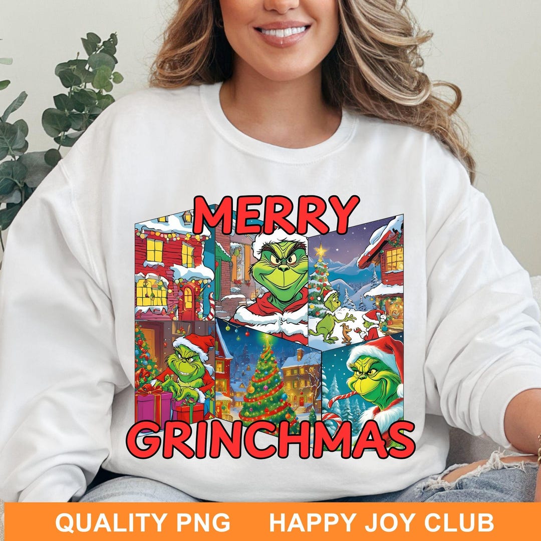 Merry Grinchmas Comic Png, Cartoon Grinch Png, Retro Christmas Png ...