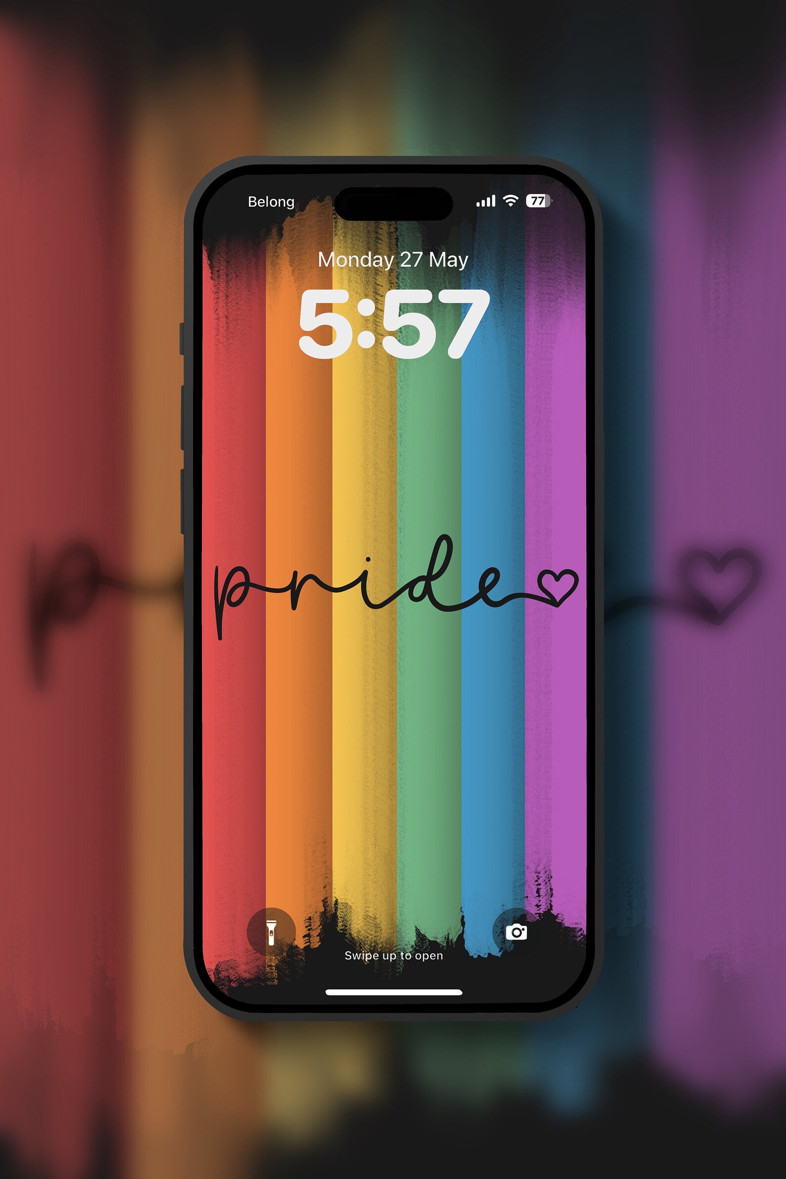 Rainbow Pride (dark) V2 - iPhone Wallpaper - Etsy