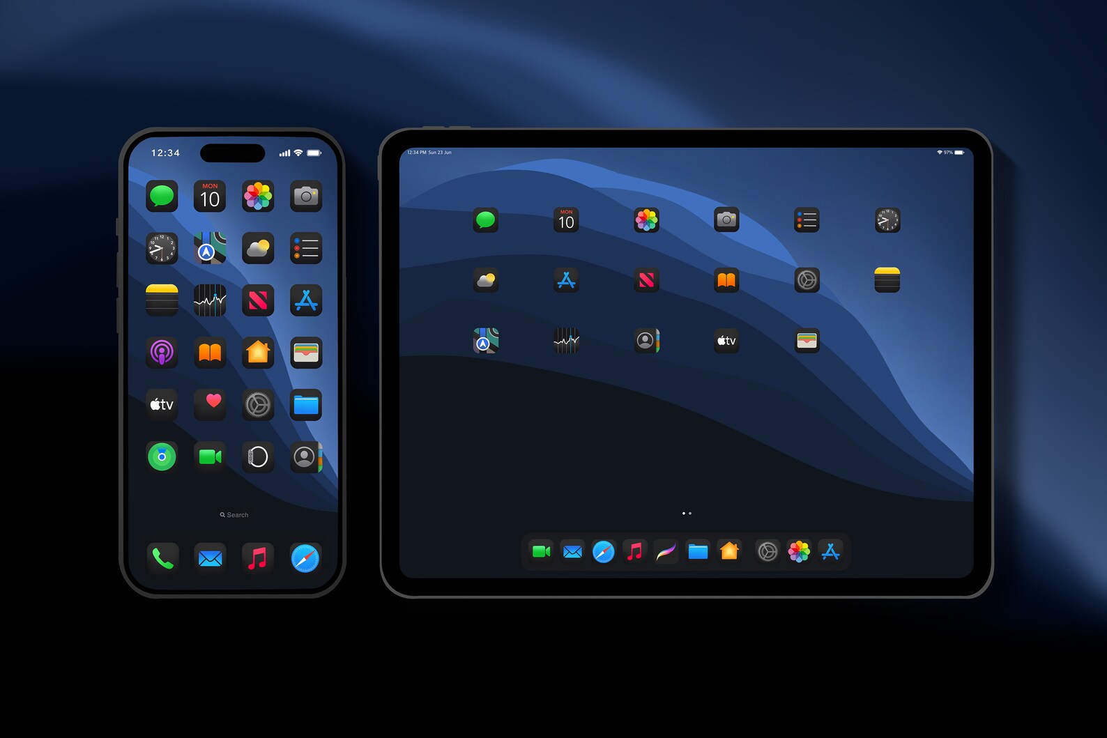 Electric Blue Peaks iPhone and iPad Wallpaper Pack - Etsy