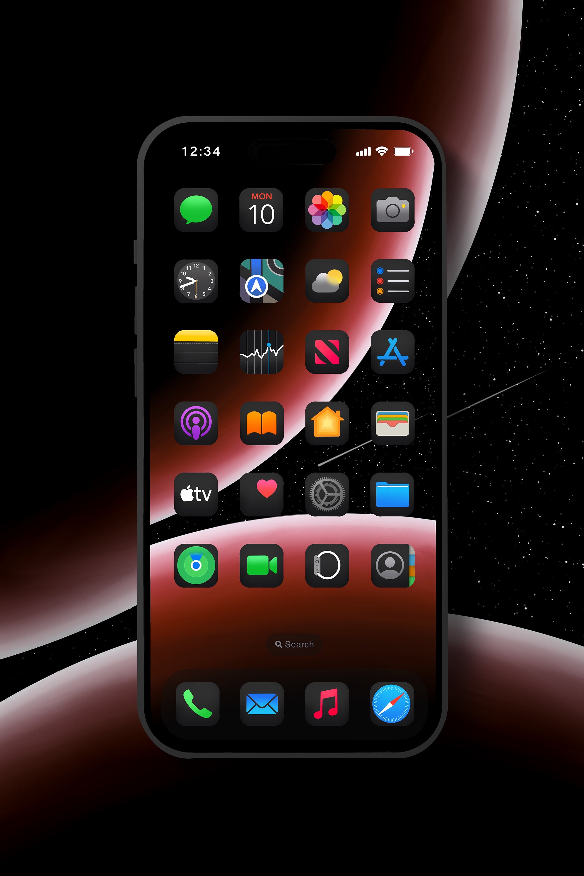 Ruby Red Realms - iPhone Wallpaper - Etsy