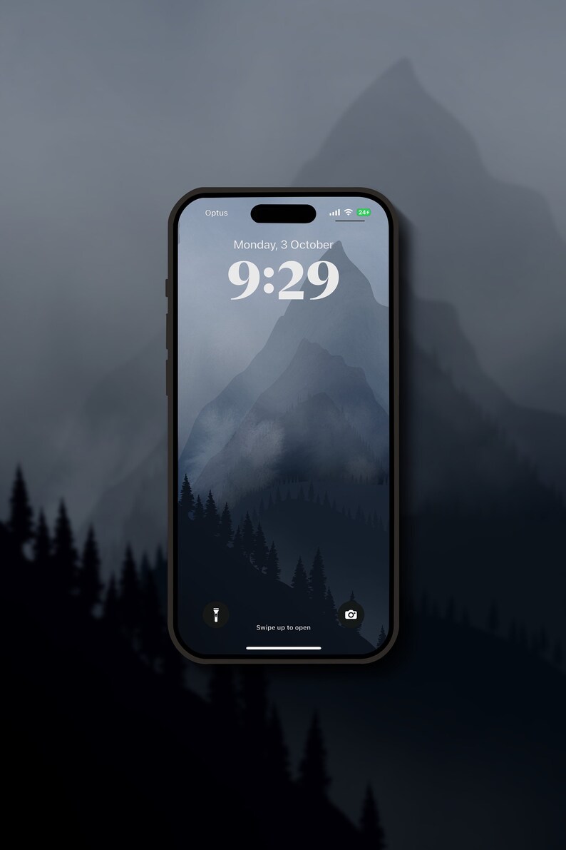 Mystical Mountain Mist - iPhone Wallpaper - Etsy