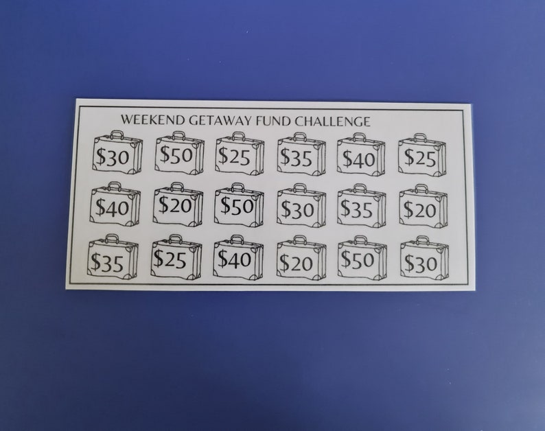 6 Laminated Reusable Cash Wallet Savings Challenge Inserts - Etsy