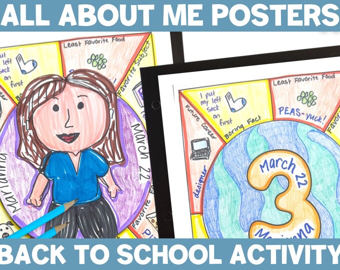 All About Me Poster, Printable First Week of School Activity, No Prep ...