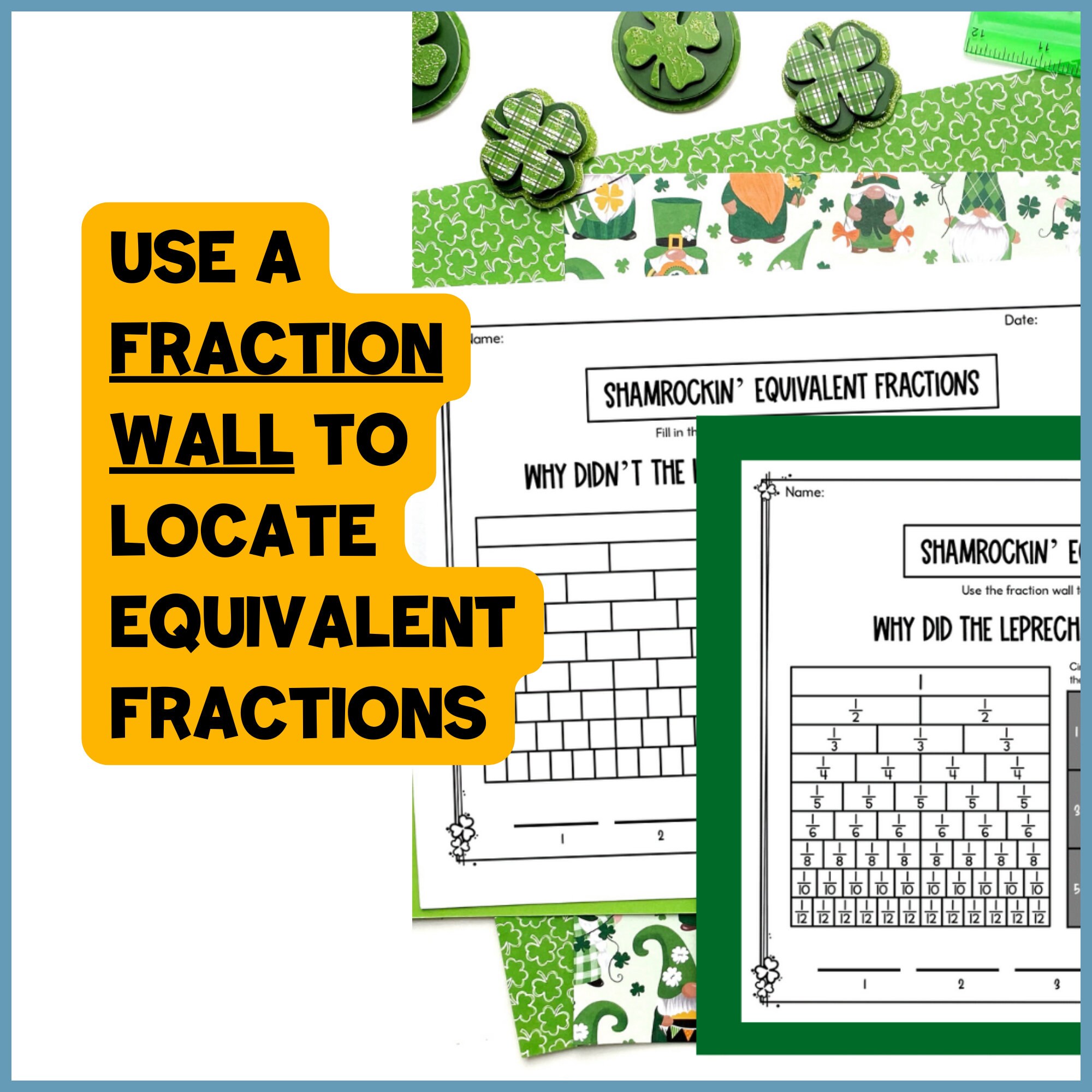 Equivalent Fraction Worksheets - Solve St. Patrick's Day Riddles ...