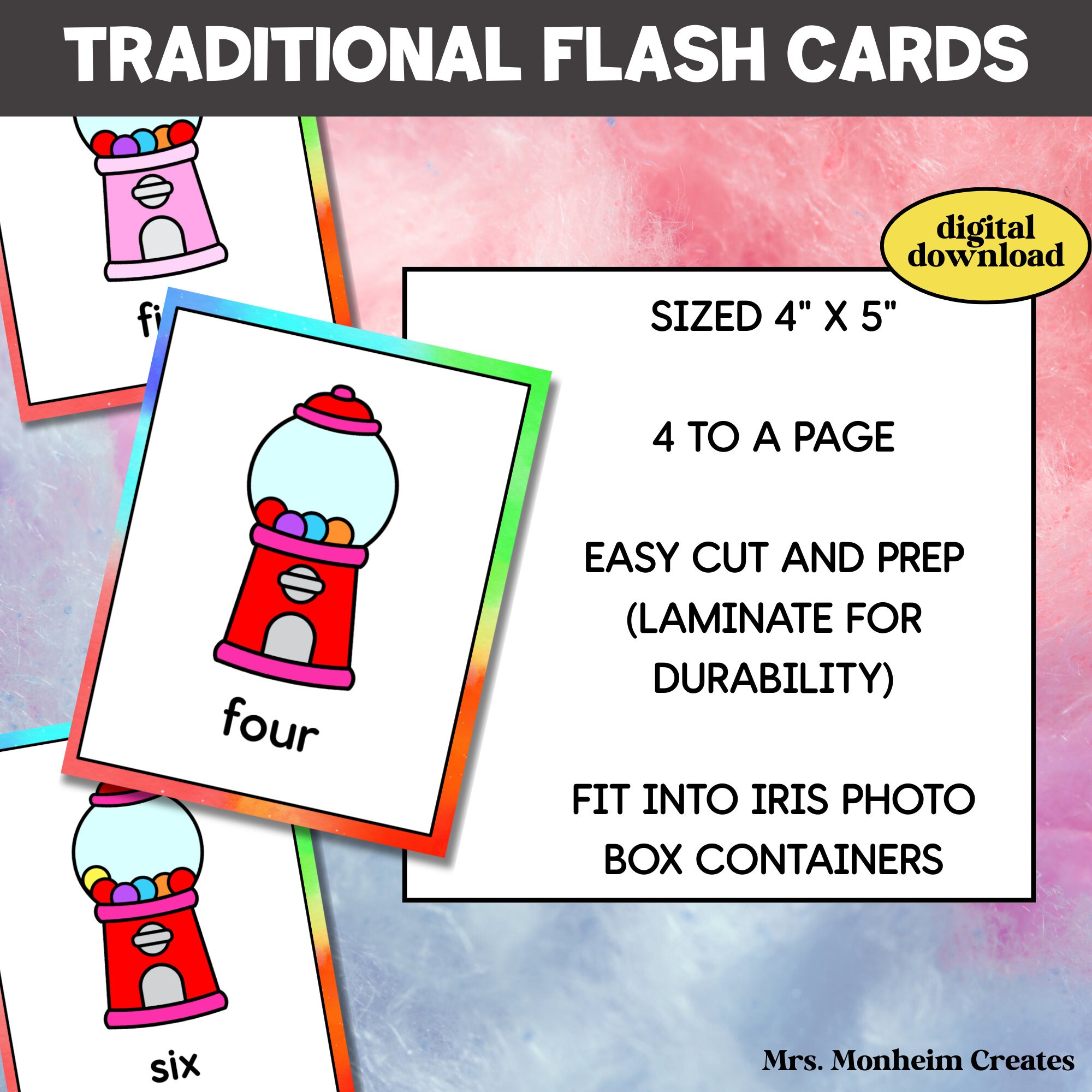 Gumball Theme Number Flashcards, Educational Resource for Teachers ...