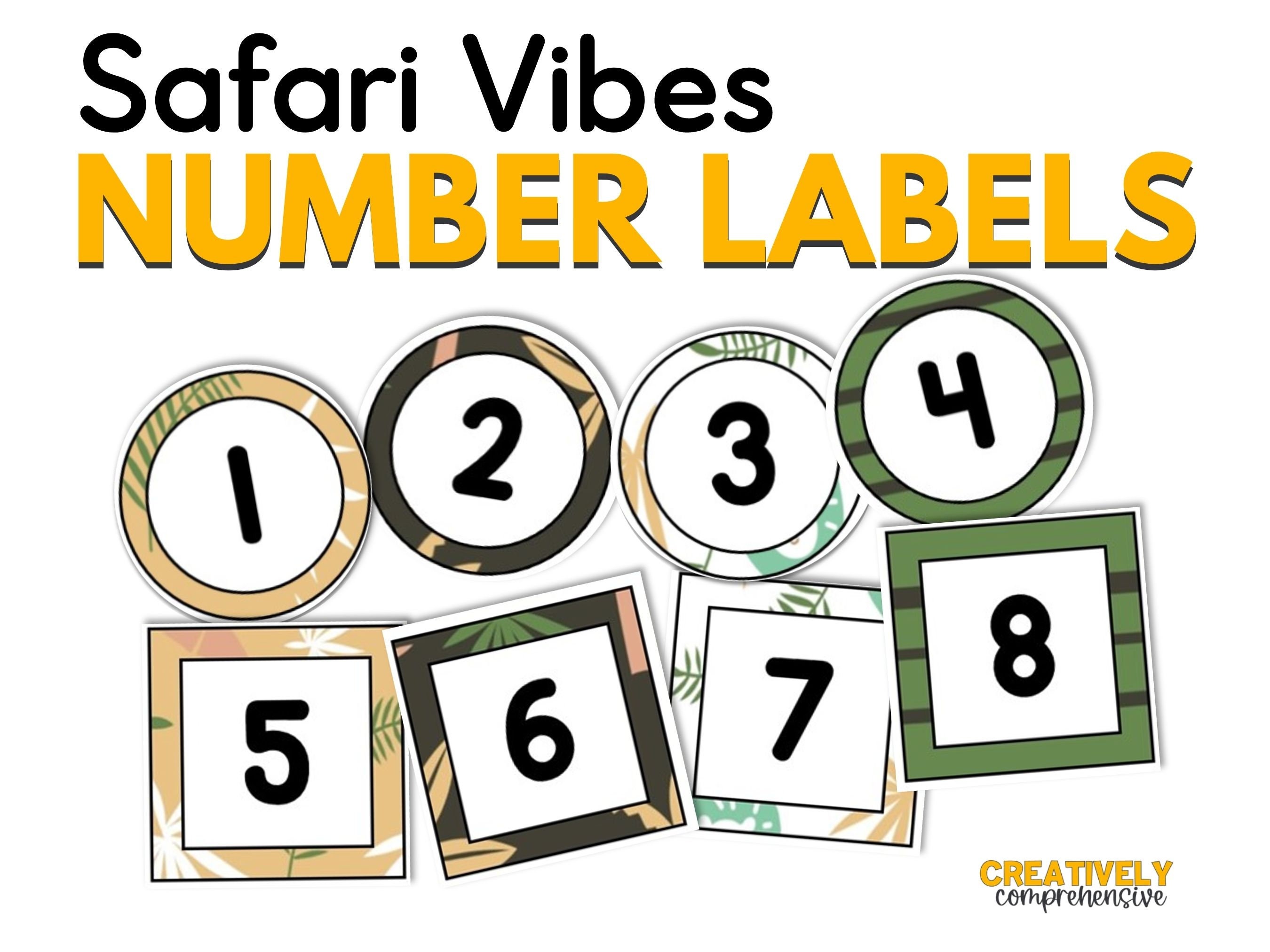 Safari Vibes Number Labels, Classroom Decor, Class Organization ...