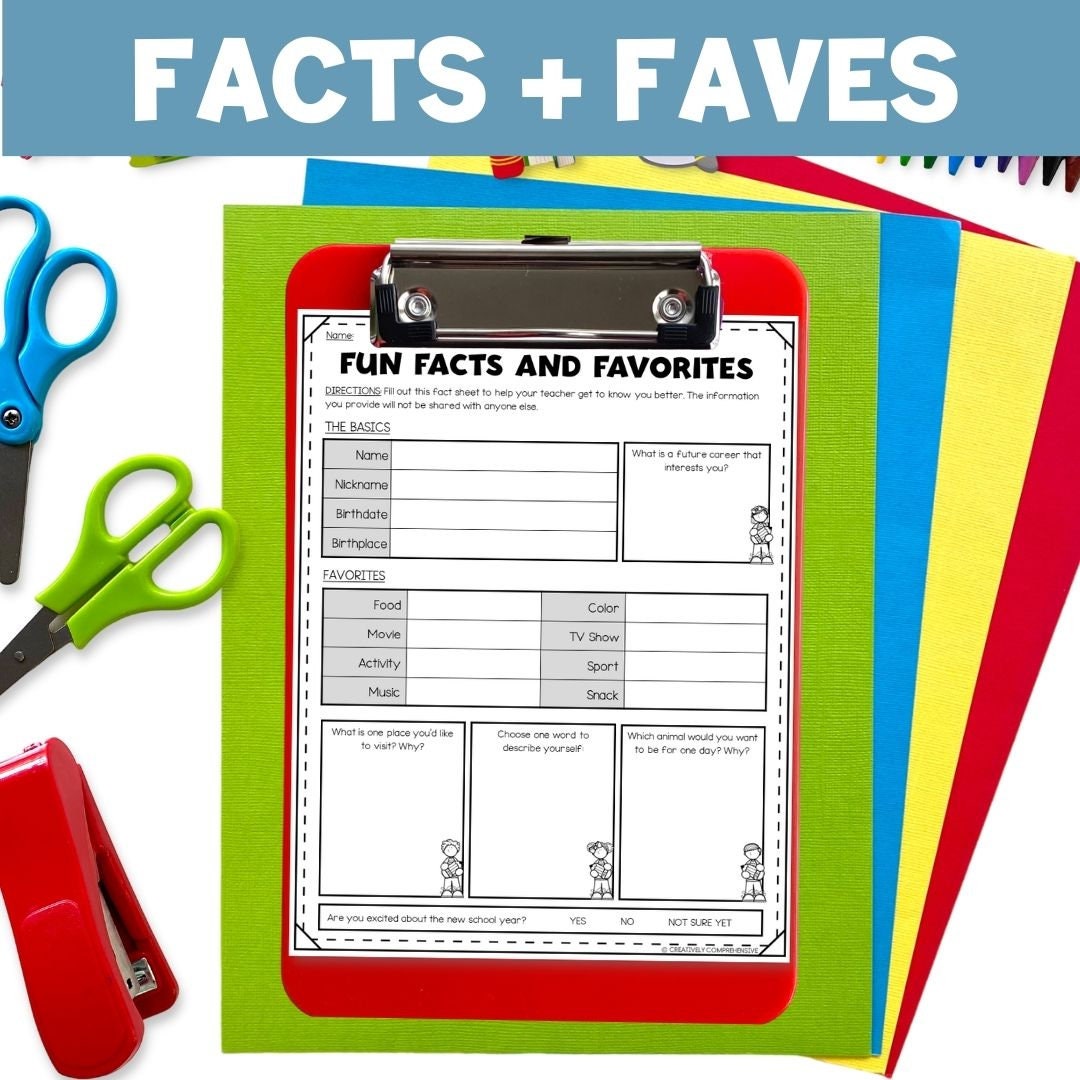 Student Survey Questionnaire for Back to School, Get to Know You ...