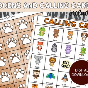 Animal Printable Bingo Game for Kids, Preschool Activity, Classroom ...