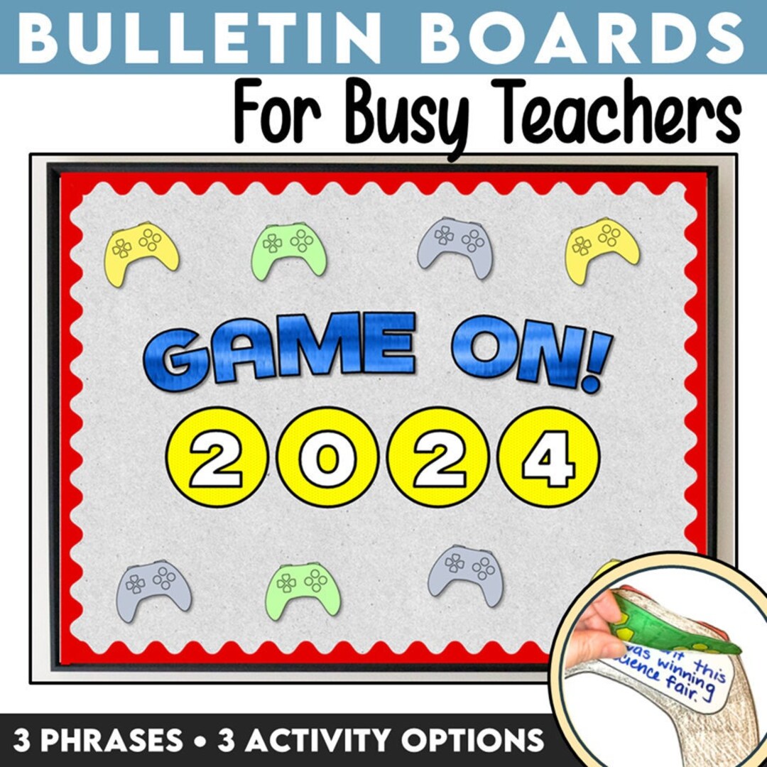 Video Game Bulletin Board, 3 Phrases and Activities for Gamers, Simple ...