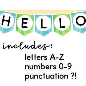 Editable Watercolor Banner, Customizable Bunting and Flags, Mix and ...