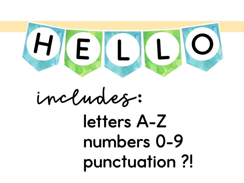 Editable Watercolor Banner, Customizable Bunting and Flags, Mix and ...