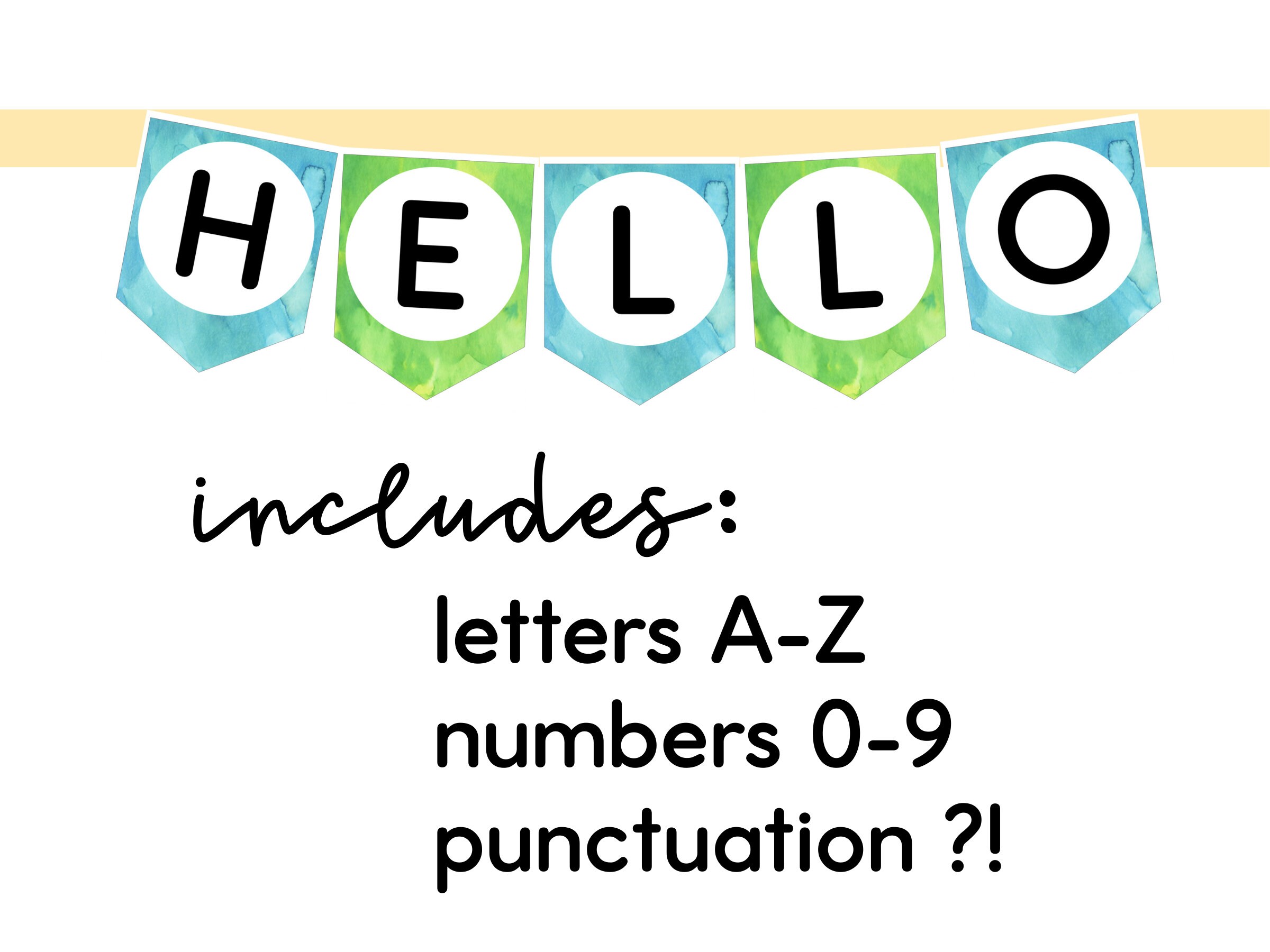 Editable Watercolor Banner, Customizable Bunting and Flags, Mix and ...