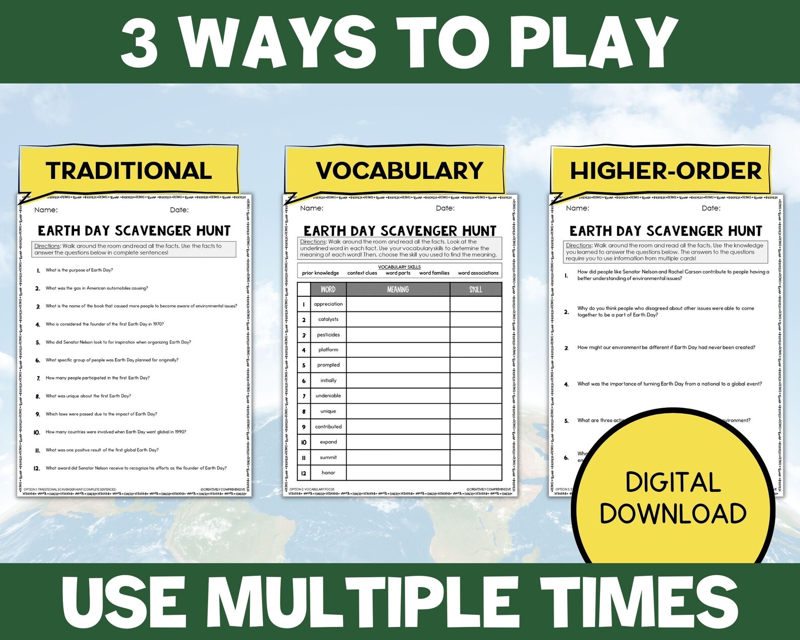 Earth Day Scavenger Hunt | Fun Facts | Classroom Activity | Homeschool ...