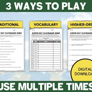 Earth Day Scavenger Hunt | Fun Facts | Classroom Activity | Homeschool ...