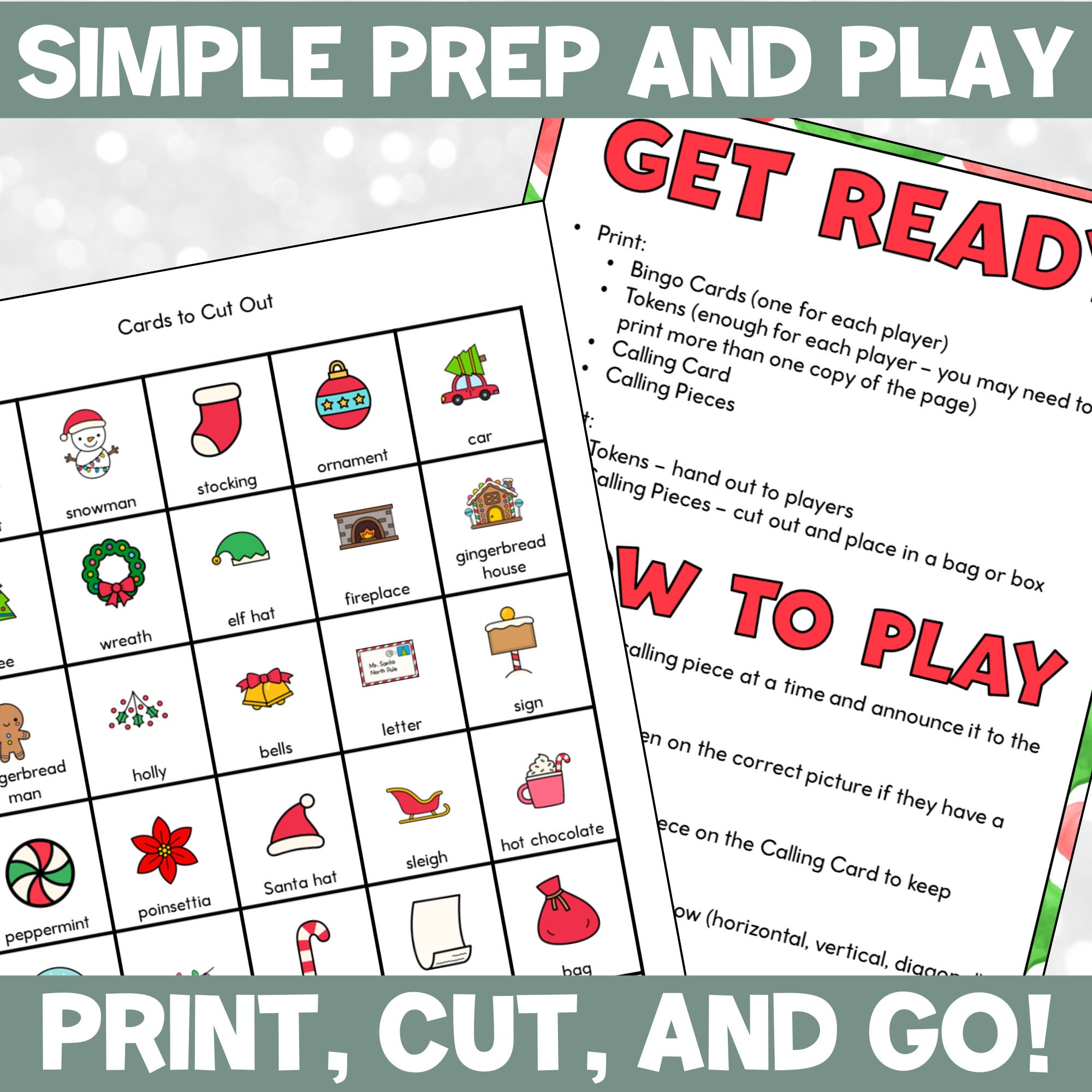 Christmas BINGO Printable Activity for Students, Families, or Seniors ...