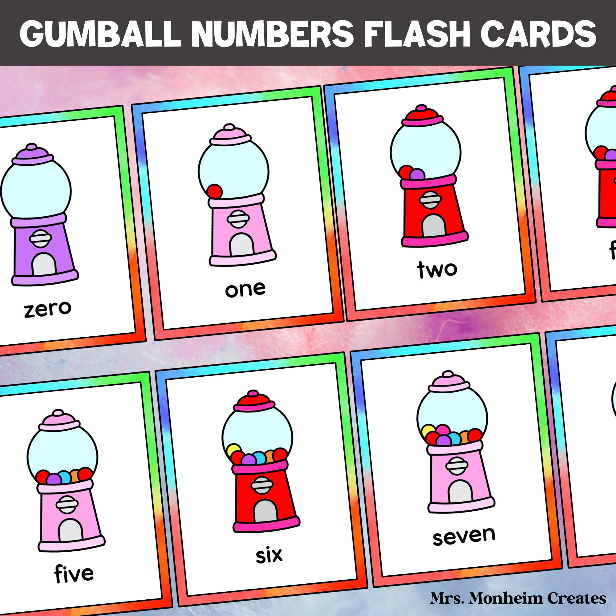 Gumball Theme Number Flashcards, Educational Resource for Teachers ...