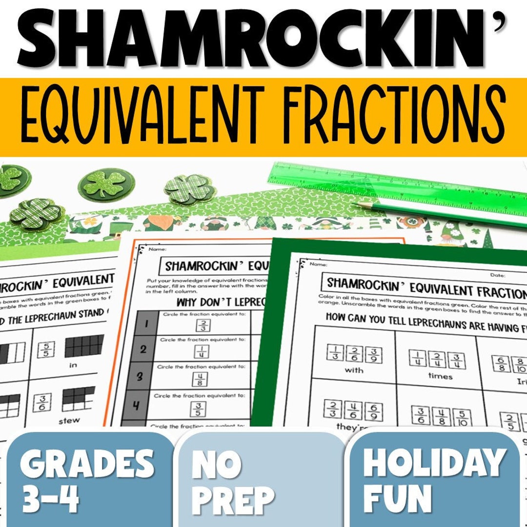 Equivalent Fraction Worksheets - Solve St. Patrick's Day Riddles ...