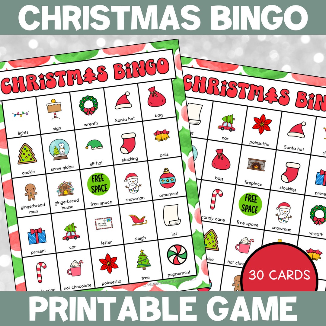 Christmas BINGO Printable Activity for Students, Families, or Seniors ...