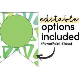 Editable Watercolor Banner, Customizable Bunting and Flags, Mix and ...