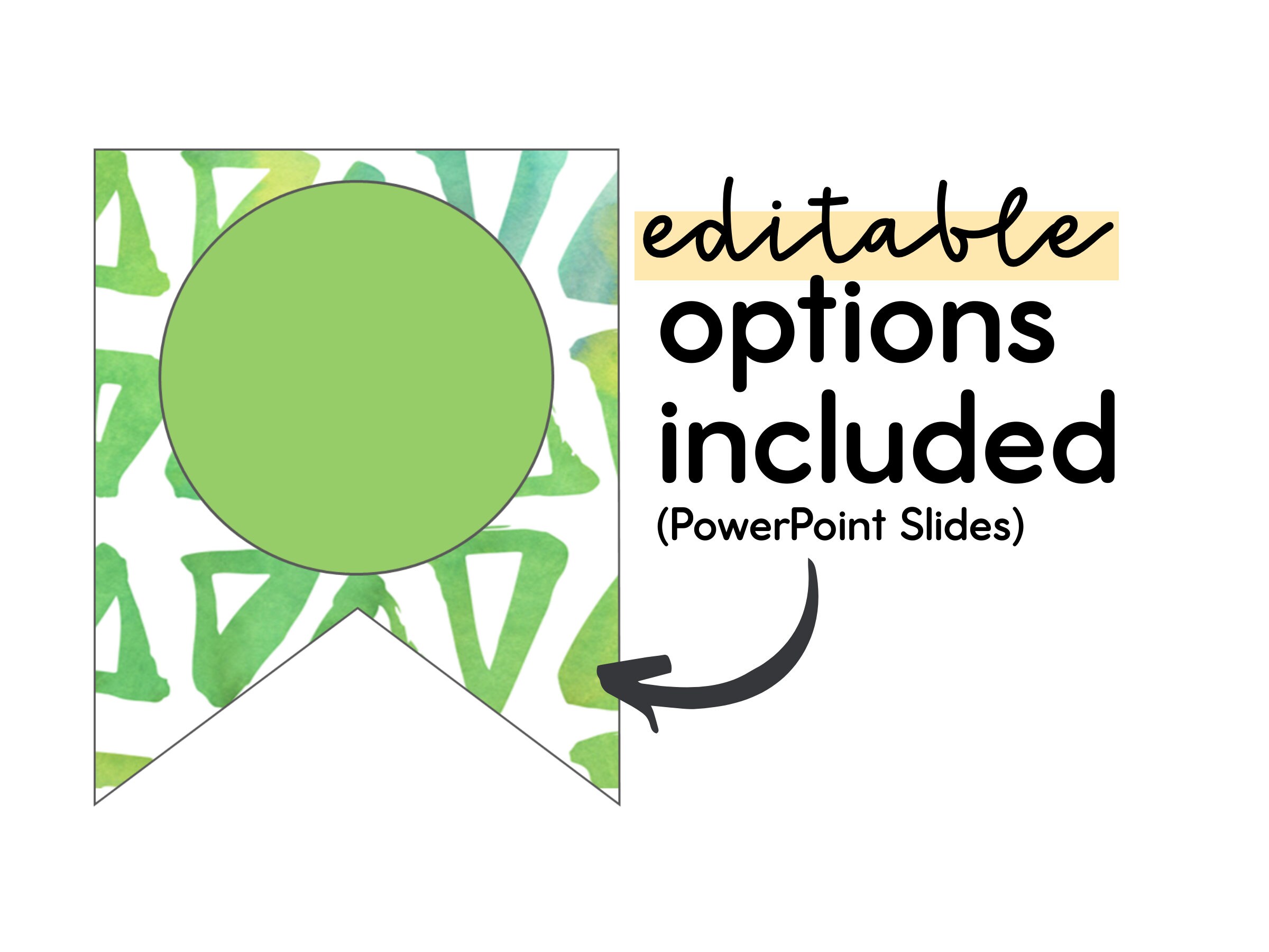 Editable Watercolor Banner, Customizable Bunting and Flags, Mix and ...